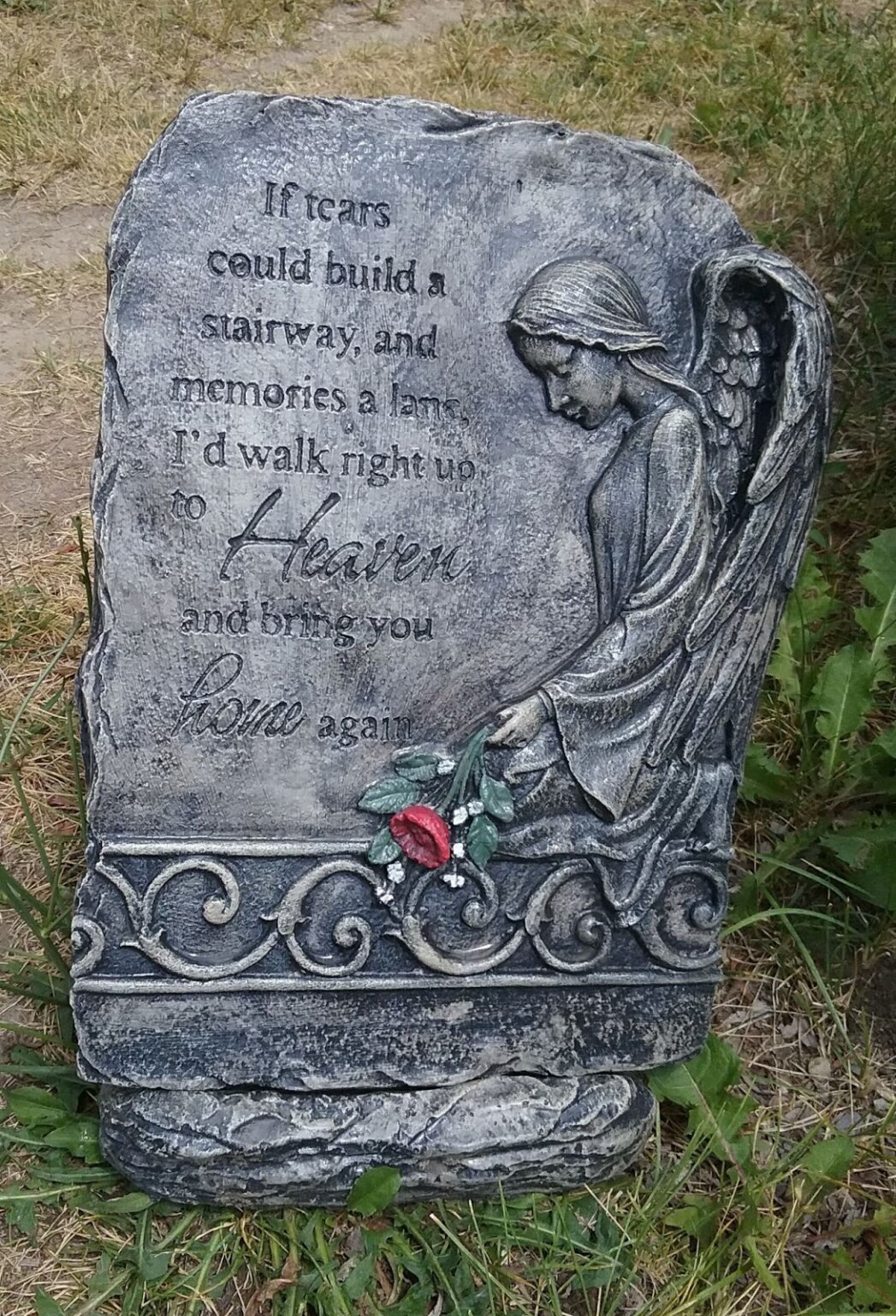 Angel Memorial Plaque - Tears Stairway - Country Garden Concrete
